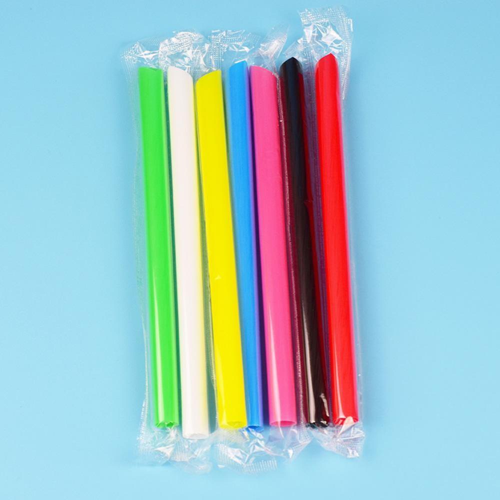 100PCS/Pack Disposable Milk Straw Transparent Suck Pipe Coarse Plastic ...