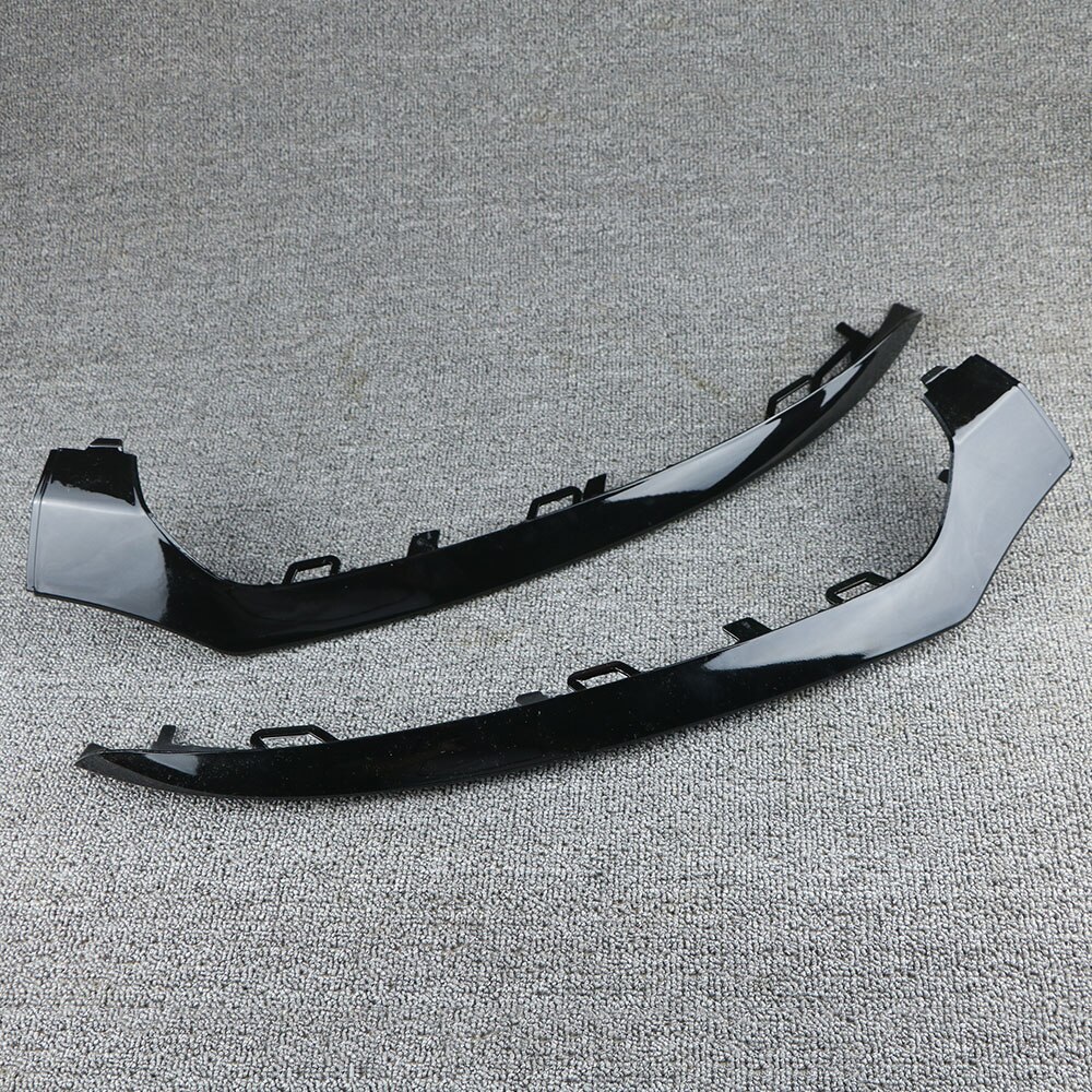 Left+Right Black Front Bumper Lower Chrome Molding Trim For Mercedes ...