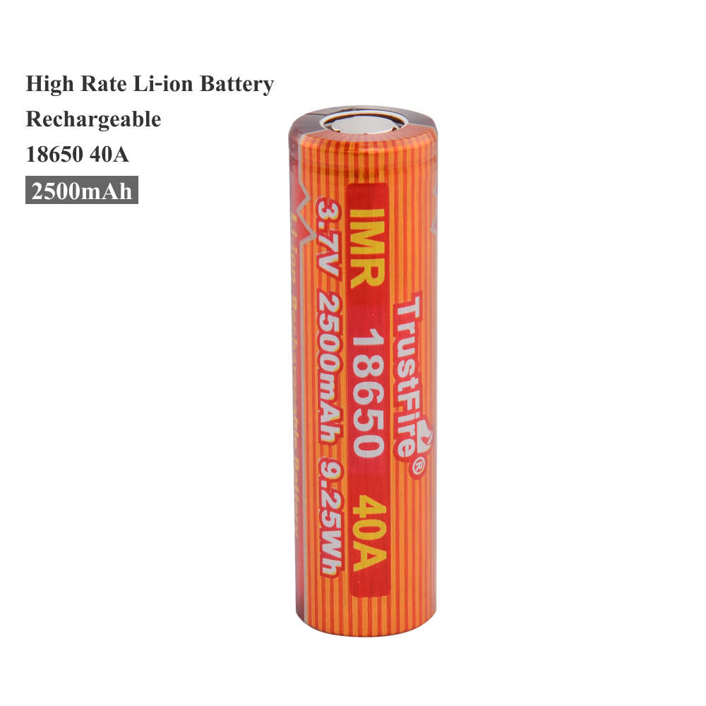 Wholesale TrustFire IMR 18650 40A 3.7V 2500mAh 9.25Wh Li-ion ...