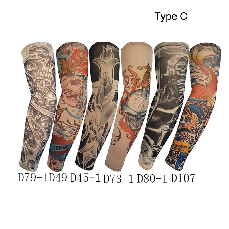 12 pieces/lot High Quality Fake Temporary Tattoo Arm Sleeves Kit Nylon ...