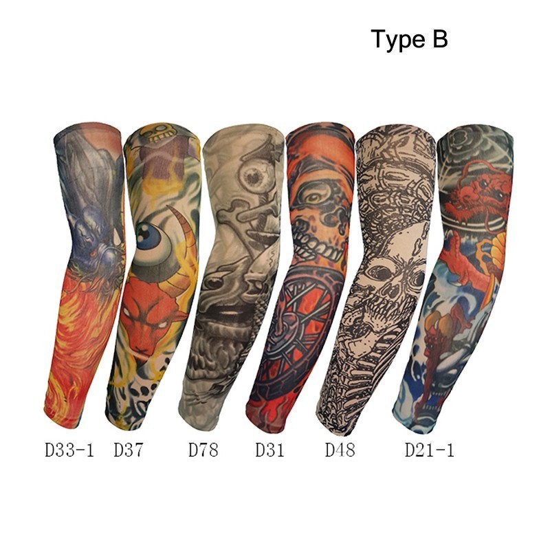 12 pieces/lot High Quality Fake Temporary Tattoo Arm Sleeves Kit Nylon ...