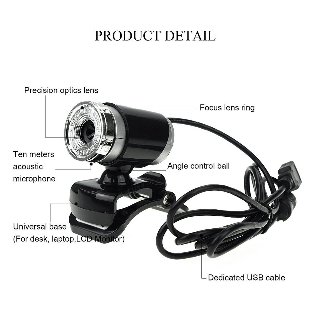 Clip-On Microphone Hd Web Design 12 Megapixel Elsb 2.0 Mini Webcam ...