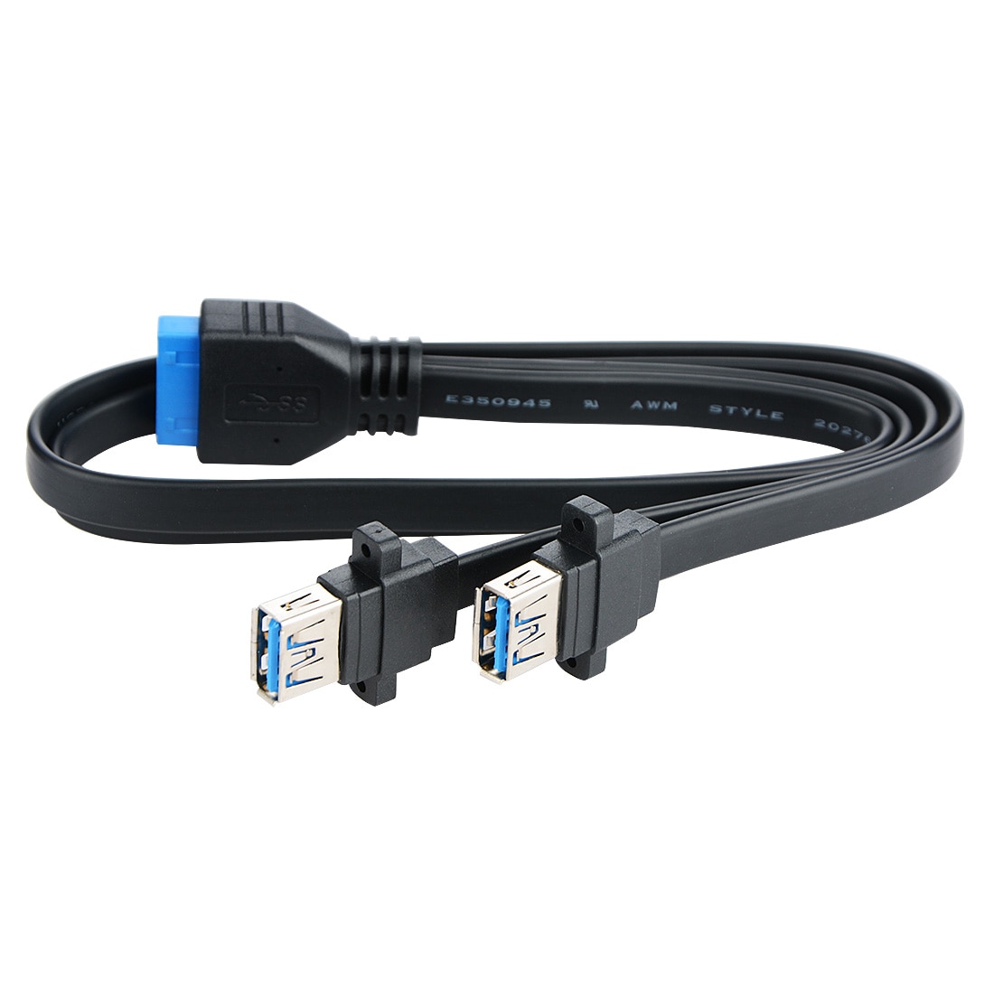 Dual Ports USB 3.0 Female Screw Panel Mount To Motherboard 20 Pin ...