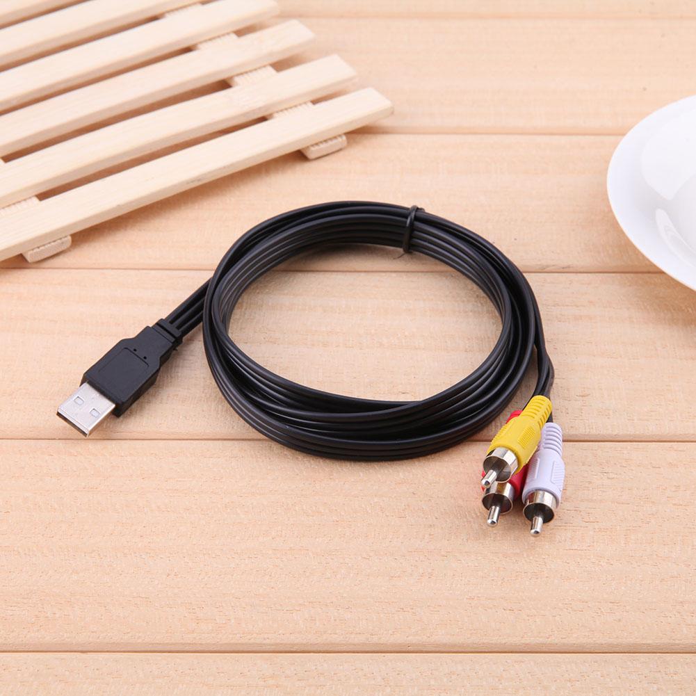 New 1.5M 5ft USB Male A to 3 RCA AV A/V TV Adapter Cord Cable Audio AV ...