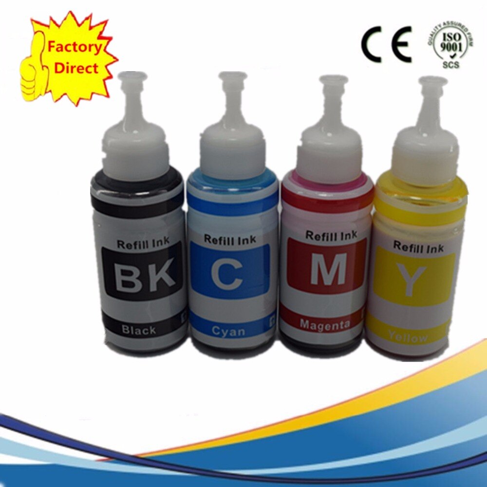 ink 4 color Dye Based Non OEM Set Refill Ink Kit 70ml for EPSON L100 ...